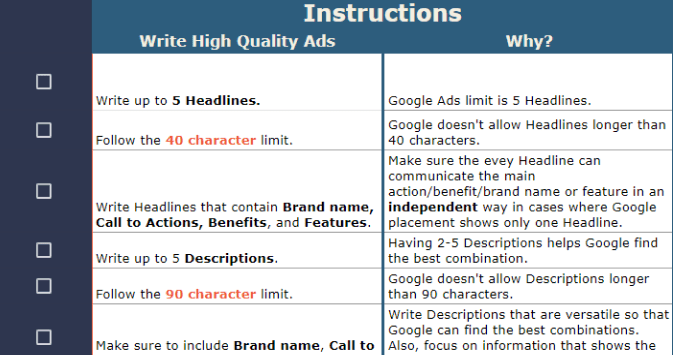 Google Ads Ad Copy Template 2022 Diligent Biz
